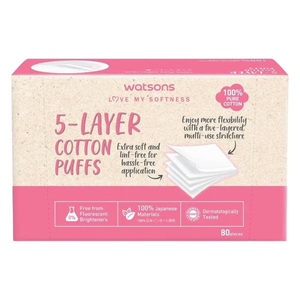 รีวิว Watsons 5-Layer Cotton Puffs รีวิวจากผู้ใช้จริง By Cosmenet.in.th