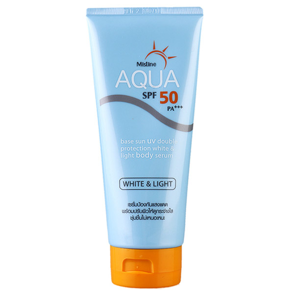 รีวิว Mistine Aqua Base Sun UV Double Protection White and Light Body ...