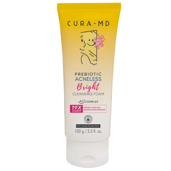 รีวิว โฟมล้างหน้าลดผิวมัน CURA-MD Prebiotic Acneless Bright Cleansing ...