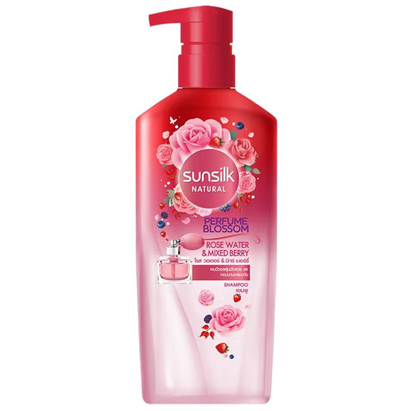 รีวิว Sunsilk Natural Perfume Blossom Rose Water & Mixed Berry Shampoo ...
